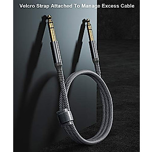 Elebase 1/4 Inch TRS Instrument Cable 10ft 2-Pack,Straight 6.35mm Male Jack Stereo Audio Interconnect Cord,6.35 mm Balanced Line for Electric Guitar,Bass,Keyboard,Mixer,Amplifier,Amp,Speaker,Equalizer