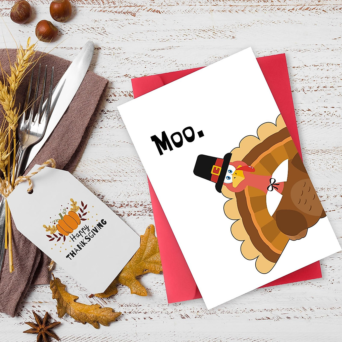 Huameigf Funny Thanksgiving Card for Him Her, Happy Thanksgiving Card Gift Idea for Kids Friend Family, Fall Thank You Card, Thankful Holiday Card