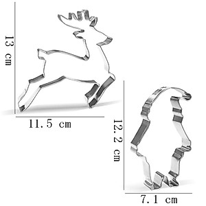 Large Christmas Cookie Cutter Set - 7 Piece - Stainless Steel