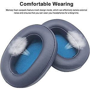 WH-XB900N Replacement Ear Pads Potein Leather Earpads Cover Quite-Comfort Sponge Ear Cushion Pad Earmuff Repair Parts Compatible with WH-XB900N On-Ear Headphone(Blue)