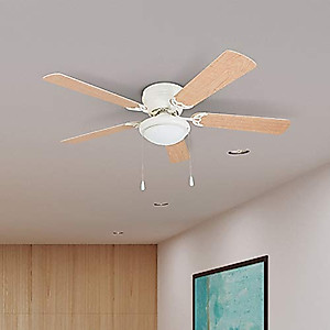 Portage Bay 50254 Hugger 52" White West Hill Ceiling Fan with Bowl Light Kit
