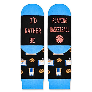 HAPPYPOP Basketball Gifts For Boys Girls Who Love Basketball, Basketball Team Player Gifts, Funny Basketball Socks Kids Boys Girls