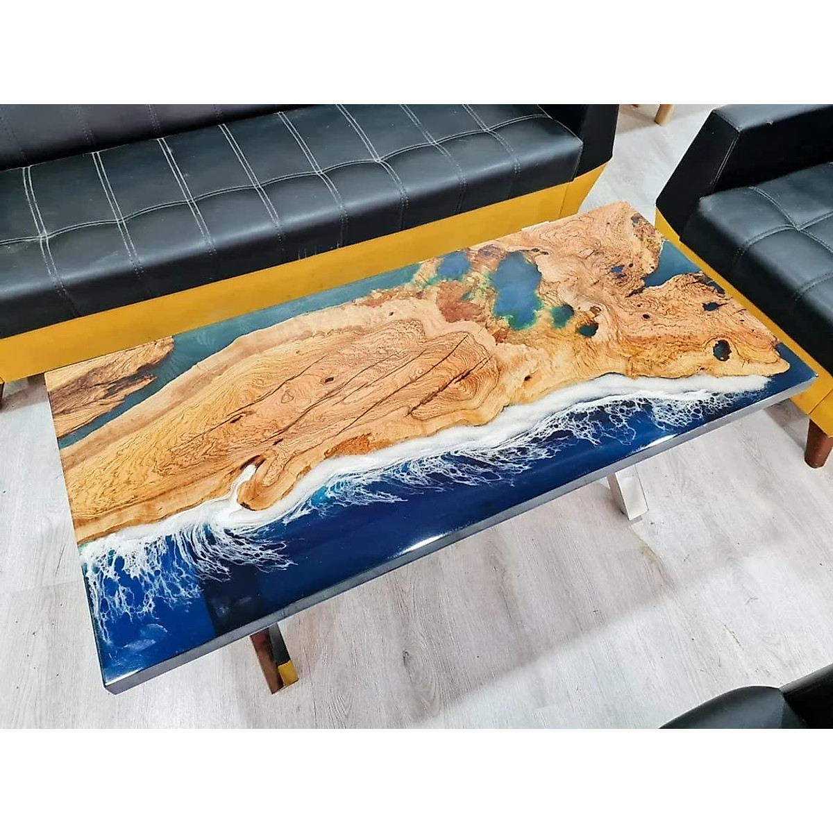 Personalized Large EPOXY Table, Resin Dining Table for 2, 4, 6, 8 River Dining Table, Wood Epoxy Coffee Table Top, Living Room Table (without Stand, 24 x 12inches)