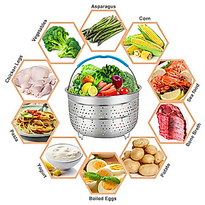 101 Pcs Pressure Cooker Accessories Set Compatible with Instant Pot 6 qt 8 Quart, 2 Steamer Basket, Springform Pan, Stackable Egg Steamer Rack, Egg Bites Mold, Steamer Rack Trivet, Parchment Pape