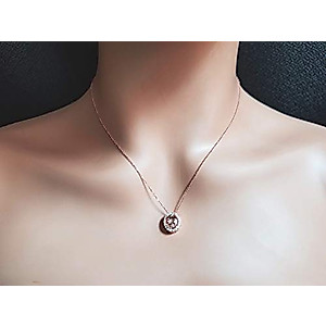 GNG 10k Rose Gold Diamond Morganite Halo style Pendant Necklace, 18" (morganite)