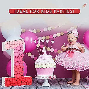 3FT Large Marquee Numbers - Easy to Assemble Number 2 Balloon Frame - Mosaic Numbers For Balloons - Ideal Marquee Light Up Numbers for First Birthday Decorations For Girl & Boys