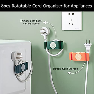 8Pcs Cord Organizer for appliances Rotatable Cord Winder Cord Wrapper Cord Holder for Appliances Kitchen Cable Organizer, Plug Holder for Blender Mixer, Coffee Maker, Pressure Cooker and Air Fryer