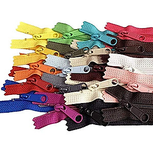 25pcs Assorted Colors - YKK #4.5 Coil Handbag Long Pull Zippers - Made in The United States (24" Inches)