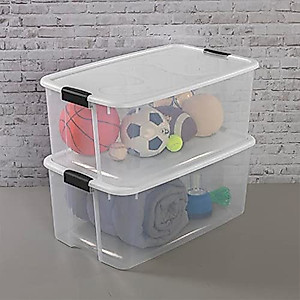 Sterilite 116 Quart Ultra Clear Plastic Storage Tote Container with Latching Lid (20 Pack)