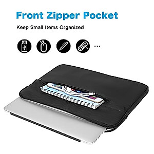 MOSISO Laptop Sleeve Case Compatible with MacBook Air/Pro, 13-13.3 inch Notebook, Compatible with MacBook Pro 14 inch 2023-2021 A2779 M2 A2442 M1, PU Leather Wave Grain Bag with Handy Strap, Black