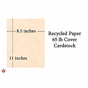 Natural Stationery Parchment Recycled Paper | 65Lb Cover Cardstock | 8.5” x 11” Inches | 50 Sheets Per Pack