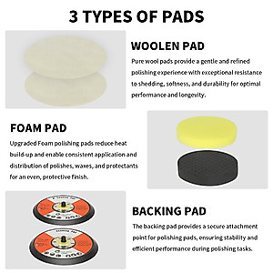 WEIZE Dual Action Polisher, 5 /6 Inch Random Orbital Buffer Polisher for Car Detailing, 2000-6400 OPM, 6 Variable Speed with Detachable Pads, Polishes & Compounds Kit Perfect for Boat, Car Polishing