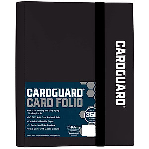 CardGuard Trading Card Pro-Folio, 9-Pocket Side-Loading Pages, Holds 360 Cards, Black