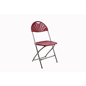 BTEXPERT Red Plastic Folding Steel Frame Commercial High Capacity Event Chair Lightweight Wedding Party, Set of 1