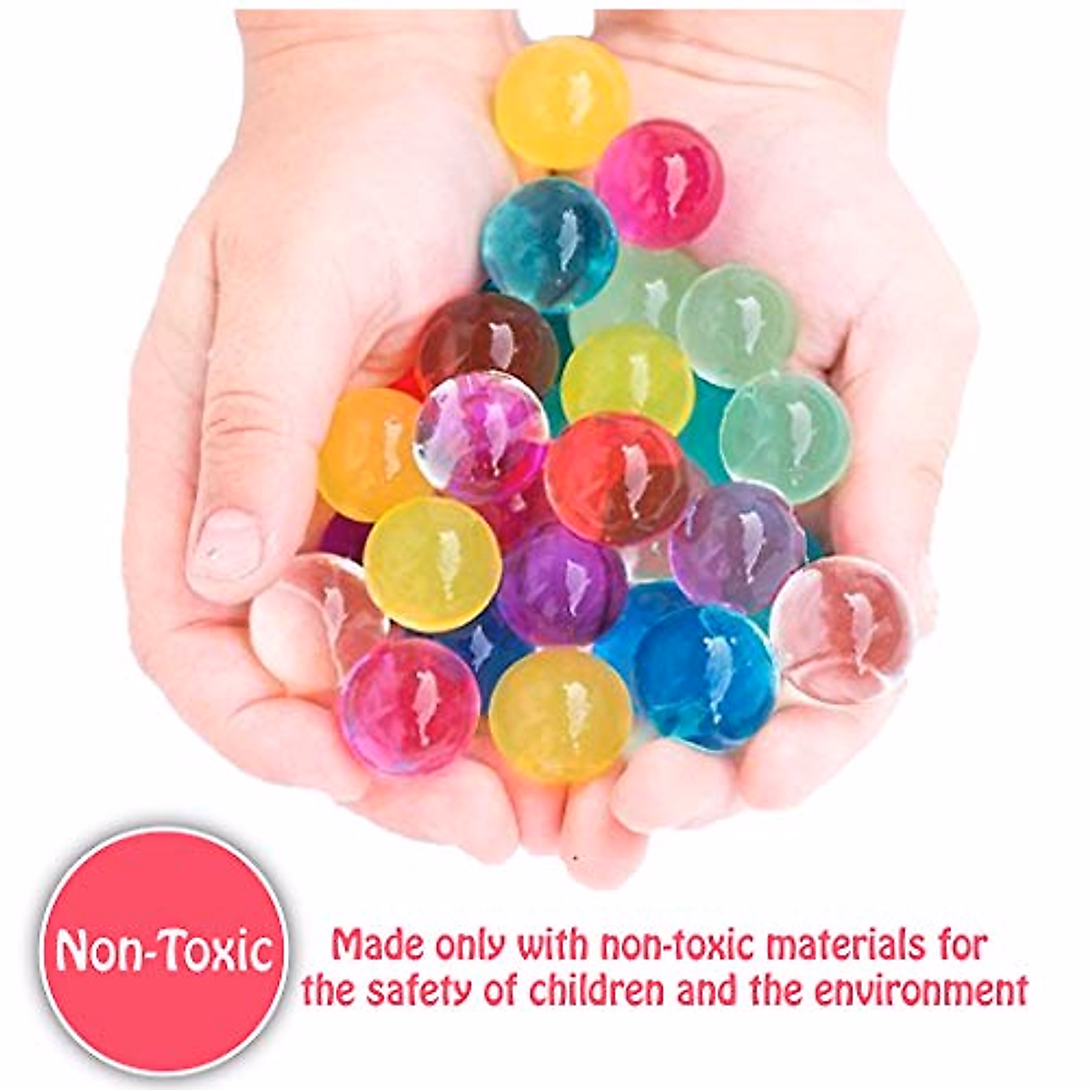 MarvelBeads Water Beads Non-Toxic (Half Pound Refill) Rainbow Mix for Sensory Play, Spa Refill, Toys and Décor, Marble Sized