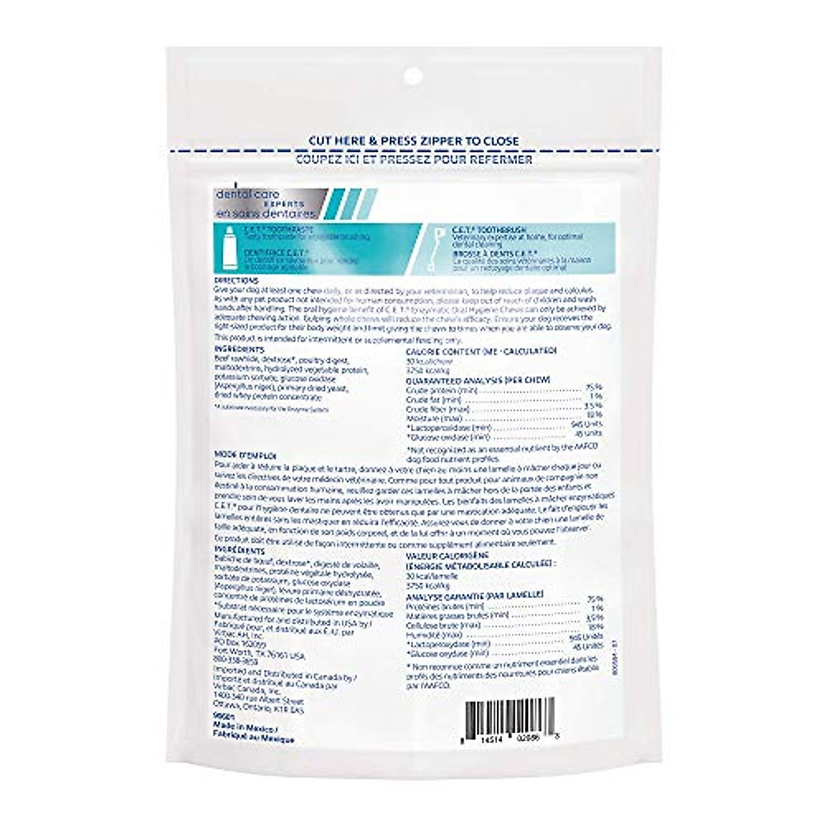 Virbac CET Enzymatic Oral Hygiene Chews for Dogs, Beef, 0.6 pounds, 8.4 Ounce (Pack of 1)