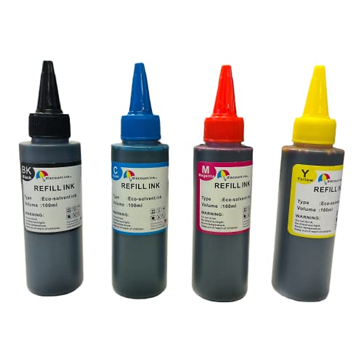 Inkpro Compatible Ink Bottle Replacement Water Based eco Solvent Ink wf7820 wf7840 wf7710 wf7720 et 15000 400ml, Black Cyan Magenta Yellow, Regular