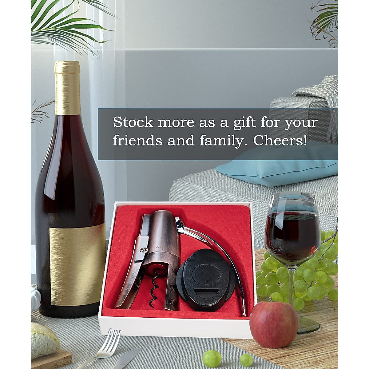 Forge Premium Quality Lever Corkscrew Wine Opener with Foil Cutter