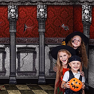 Sumind Halloween Gothic Backdrop Decoration Halloween Photography Background Gothic Mansion Room Scene Setters Banner Halloween Haunted House Party Decoration 72.8 x 43.3 Inch