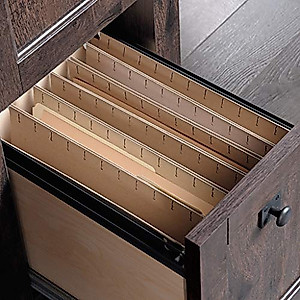 Sauder Carson Forge Computer Desk, Coffee Oak finish