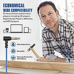 Hearprotek earplug Headphones for Work, Safety Foam Earbuds Headphones That Look Like earplugs for Hearing Protection Noise Isolation-Great for Work Shift, Construction, Lawn Mowing, Heavy Machinery