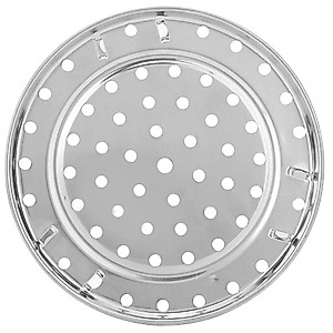 Stainless Steel Steam Holder Steam Rack Round Steaming Tray Insert for Pots, Pans, Crock Pots with Supporting Feet -Silver(S)