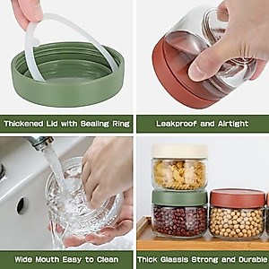 ZOEDO 10 OZ Glass Jar with Screw Lid,Wide Mouth Airtight Jar Overnight Oats Jars for Fruit, Salad,Spice, Candy, Jam, Seasoning,Meal Prep Containers,Canning Jar (4 Pack)