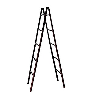 Master Garden Products BLD-60R 5' Folding Double Bamboo Ladder Rack, Mahogany Stain
