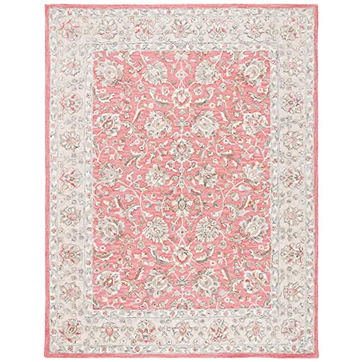 SAFAVIEH Glamour Collection 8' x 10' Pink / Beige GLM628U Handmade Premium Wool Area Rug