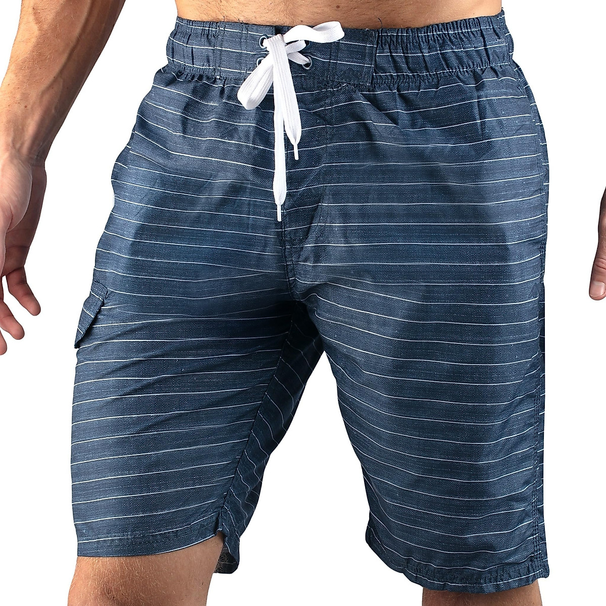 Kanu Surf Men's Flex Swim Trunks (Regular & Extended Sizes), Line Up Navy, Small