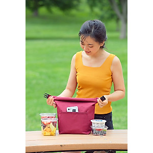 Ariel EDGE Durable Roll-top Insulated Lunch Tote Bag, Charcoal, Unisex