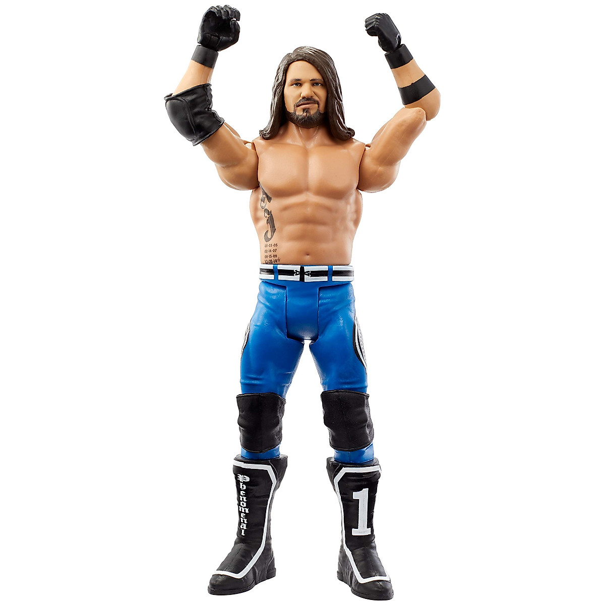 WWE AJ Styles Action Figure in 6-inch Scale with Articulation & Ring Gear, Series #101