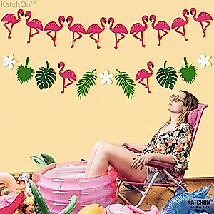 Felt Flamingo Garland for Flamingo Decorations - 2 String, No DIY | Flamingo Party Decorations | Tropical Party Decorations, Flamingo Banner | Flamingo Birthday Decorations | Flamingo Party Supplies