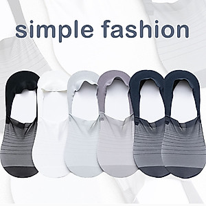 RainFlowwer No Show Socks 6 Pairs for men and women, Invisible Ice Silk Breathable Socks, Thin Low Cut Non Slip Socks for Flats Boat Sneaker