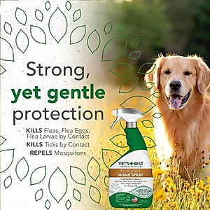 Vet's Best Flea and Tick Home Spray - Dog Flea and Tick Treatment for Home - Plant-Based Formula - Certified Natural Oils - 32 oz
