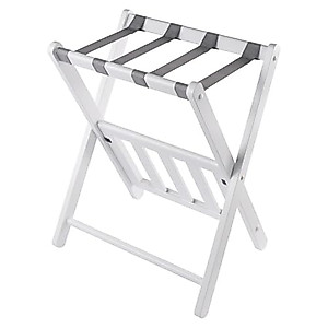 Raya luggage rack with shelf in white finish