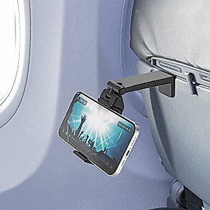 BEYOND CELL Travel Essentials for Flying, Universal Seat Back Tray Table Hands Free Phone Clip Holder, Travel Must Haves Adjustable Pocket Size Compatible with iPhone and Android