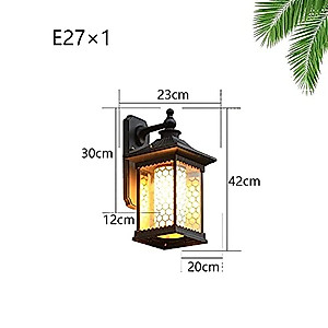 NNAA Exterior Wall Lantern Waterproof Sconce Square Aluminum Housing Outdoor E27 Wall Lamp Carriage Light Home Outside Lighting for Villa Entrance Courtyard Garden Decor