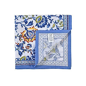 Cloth Napkins Set of 12 Cotton Linen Blend Printed Dinner Napkins Perfect for Parties Dinners Weddings Cocktail Christmas Napkins Cloth 20x20 Blue Floral