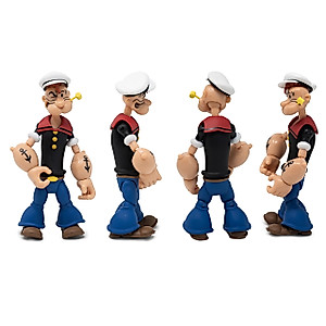 Boss Fight Studio Popeye the Sailor Man Popeye Classics Wave 1 Action Figure – Highly Articulated Figurine with Accessories Including Can of Spinach, Alternate Hands and Head, and Removable Hat - 1:12