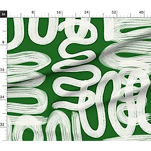 Spoonflower Fabric - Abstract Emerald Extra Large Scale Bold Graphic Graffiti Modern Art Printed on Petal Signature Cotton Fabric by The Yard - Sewing Quilting Apparel Crafts Decor