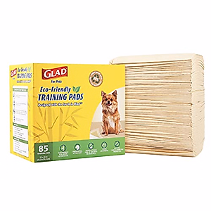 Glad for Pets Earth Friendly Bamboo Training Pads | Eco Friendly Puppy Pads for All Dogs | 85 Super Absorbent Puppy Training Pads, Deodorizing Dog Training Pads for Pets