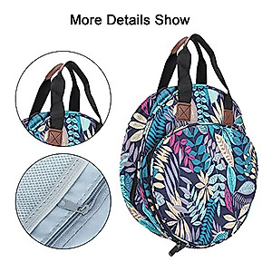 Camidy Portable Embroidery Storage Bag Oxford Cloth Leaf Pattern Thread Needle Embroidery Tools Organizing Handbag Multifunctional Storage Bag