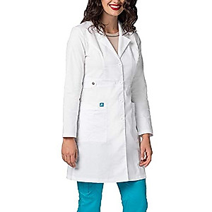 Adar Universal Stretch Lab Coat for Women - 36" Tab-Waist Lab Coat - 3304 - White - M