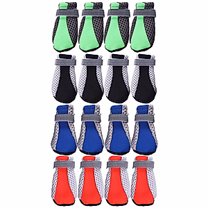 Soft Sole Nonslip Dog Mesh Boots, Reflective Puppy Shoes Dog Paw Protectors, Adjustable Outdoor Pet Boots for Small and Medium Pets(XL,Rose red)