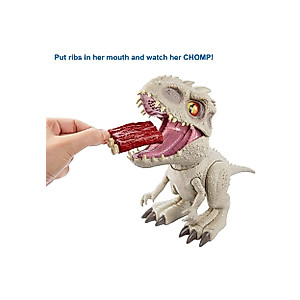 Mattel Jurassic World Toys Camp Cretaceous Feeding Frenzy Indominus Rex Interactive Dinosaur, Bite Reflex, Toy Ribs, Lights & Sounds, Authentic Detail, Ages 4 Old & Up [Amazon Exclusive]