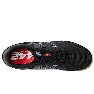 New Balance mens 442 V2 Team in Soccer Shoe, Black/White, 9.5 Wide US