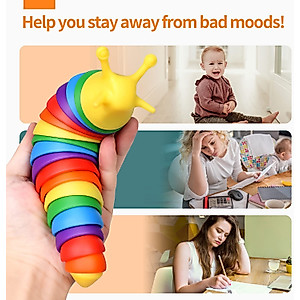 Sensory Fidget Toys for Kids and Adults, Slug Sensory Toys for Autistic Children Baby & Toddler Bluey Toys, Slinky Fidget Toys Adults Fidgets for Classroom Toys for 1 Year Old Toddler Toys Age 1-2 1-3