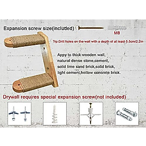 Cat Wall Mounted Shelf Furniture,Cat Climbing Shelves,with Jute Scratching for Indoor Cats Four Steps Stairs,Heavy Duty Wooden Cats Perch Platform (Big-Right to Left)