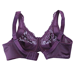 frugue Minimizer Underwire Comfort Unlined Plus Size Bra Purple US 40 C